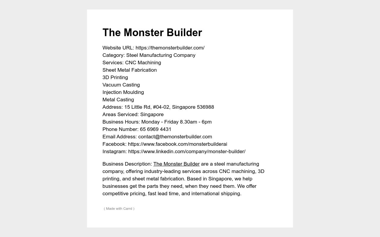 The Monster Builder